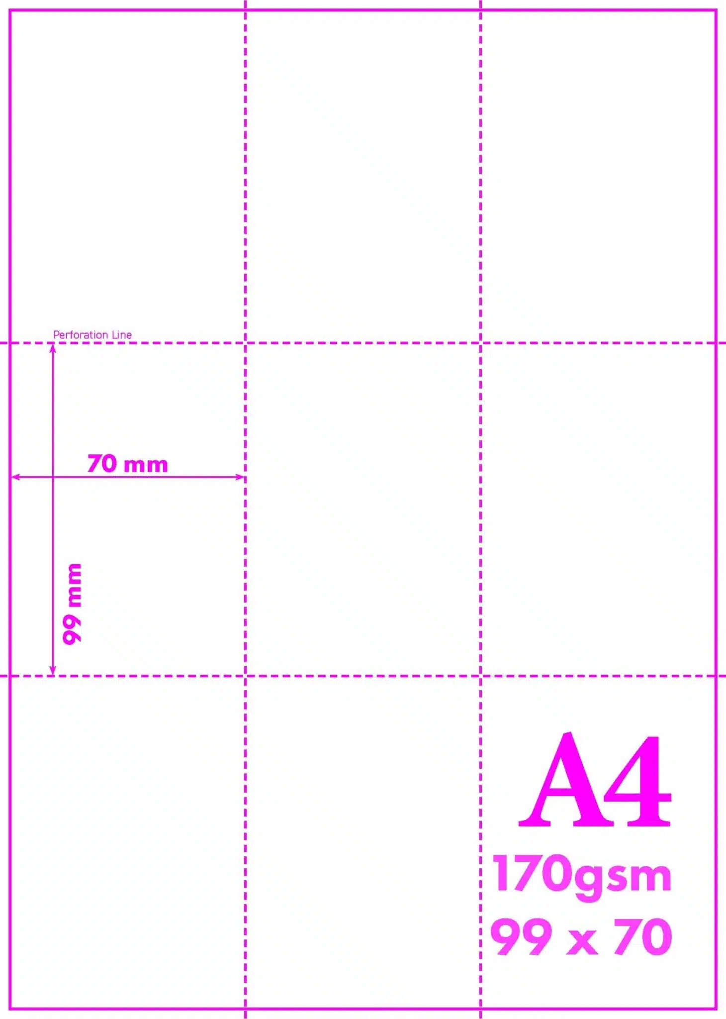 A4-170GSM/3/9 - PERFORATED TICKETS - 9 per sheet - Pack of 25 ...