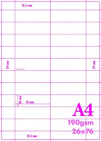 A4-190GSM/2/20 - 190GSM PERFORATED A4 PAPER - 20 per sheet - VARIOUS ...