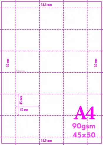 A4-90GSM/3/18 - 90GSM PERFORATED A4 PAPER - 18 per sheet - VARIOUS PACK ...