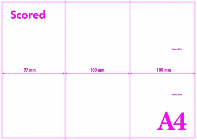 A4 Blank Scored Paper - Pack of 50 Leaflet Flyers - Perforated Paper ...